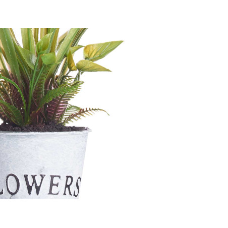 OPEN FLOWER PLANT METAL POT ASSORT 4 SMALL