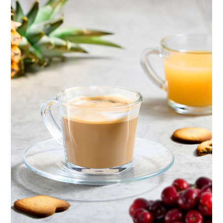 SET 6 190ML COFFEE CUPS + BASIC PLATE