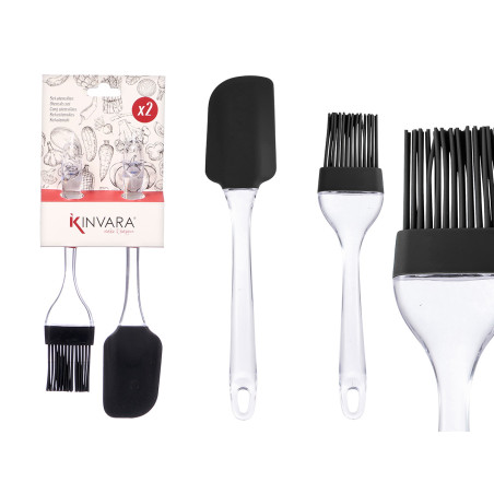 SET 2 BRUSH TONGE UTENSILS