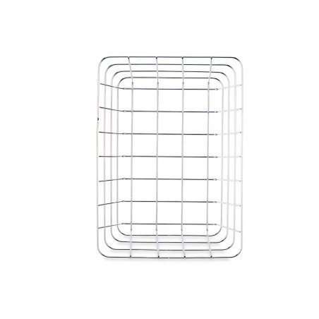 BLACK METAL SQUARE BASKET CHROME PLATED MEDIUM