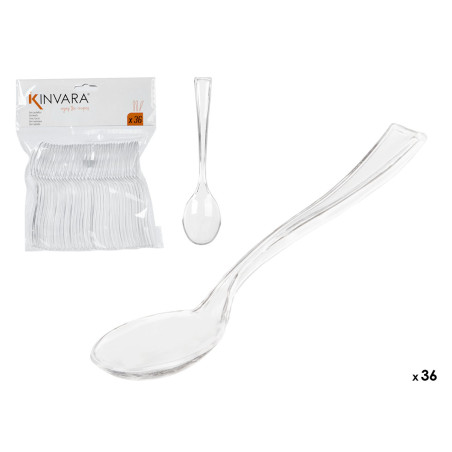 SET 36 COLHERES CAFE PLASTICO TRANSPARENTE