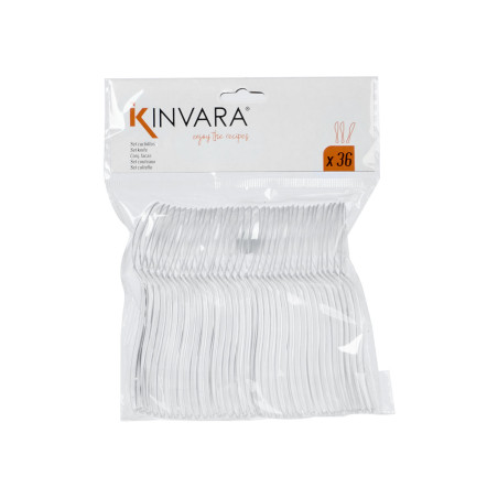 SET 36 COLHERES CAFE PLASTICO TRANSPARENTE