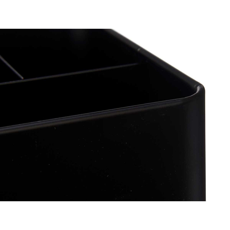 METAL SQUARED CUTLERY TRAY 4 COMPARTMENTS BLACK
