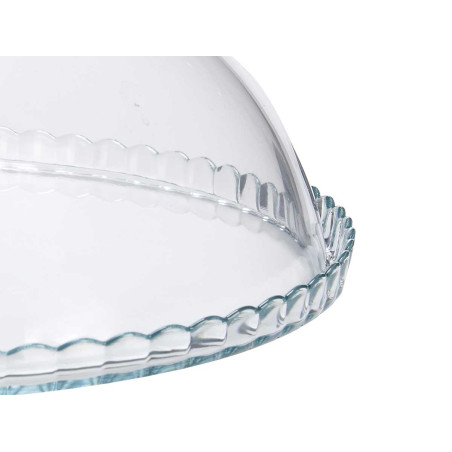GLASS CAKE TIN WITH FEET AND COVER 32CM