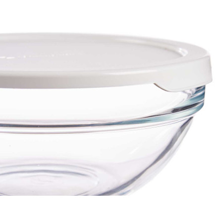 595ML CHEFS ROUND LUNCH BOX WITH WHITE LID